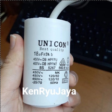 Jual Kapasitor Unicon 18uf 450 Vac Kabel | Shopee Indonesia