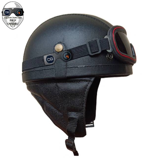 Jual Helm chip kulit coklat/helm retro chip kulit/helm bogo kulit/helm ...