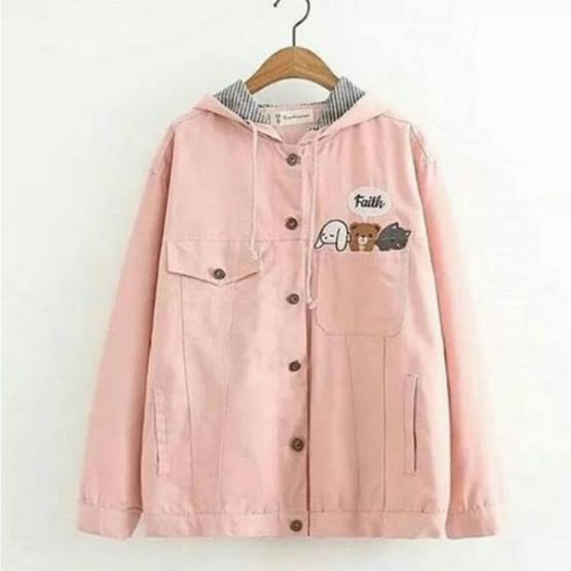 Jual Jaket usagi hoddie wanita/jaket lucu cewe/jaket bertopi kuping ...