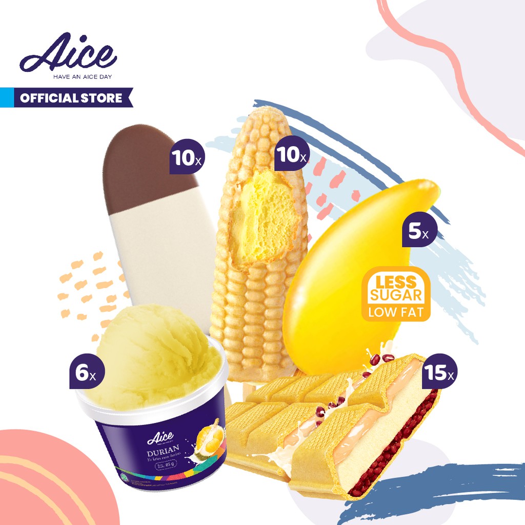 Jual Paket Aice Ice Cream Paket SukaSuka Es Krim isi 46pcs | Shopee ...