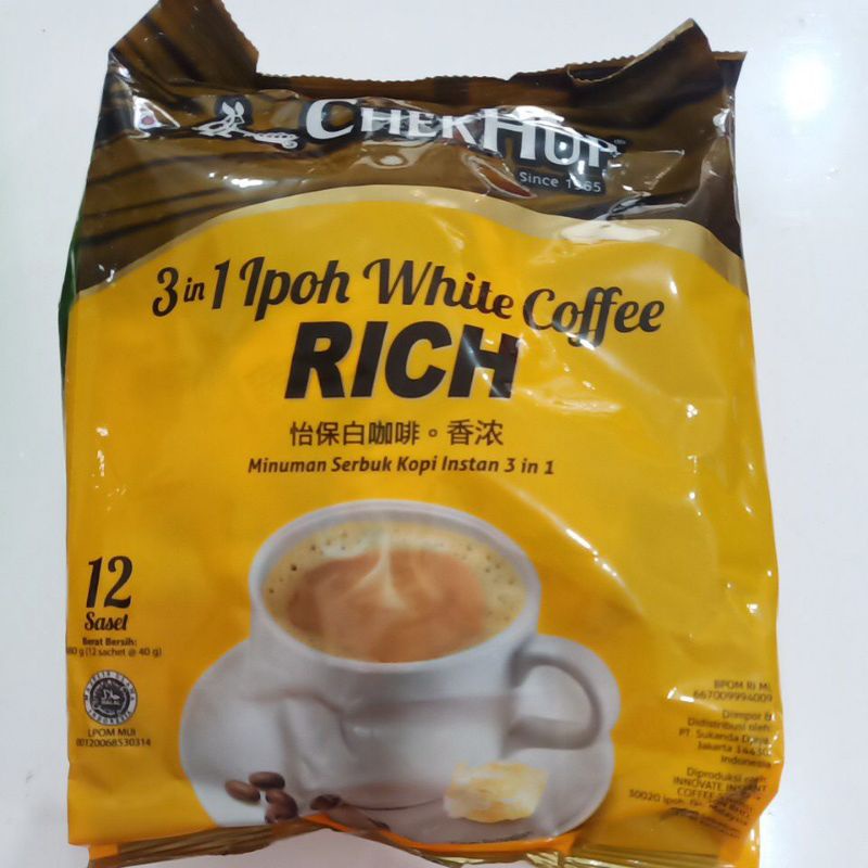 Jual Kopi Chek Hup 3 in 1 Ipoh White Coffee RICH isi 12 sachet | Shopee Indonesia