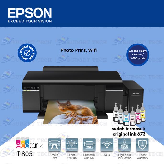 Jual Epson L805 Printer A4 Photo / WiFi [6 Colour Printers] Star seller termurah | Shopee Indonesia