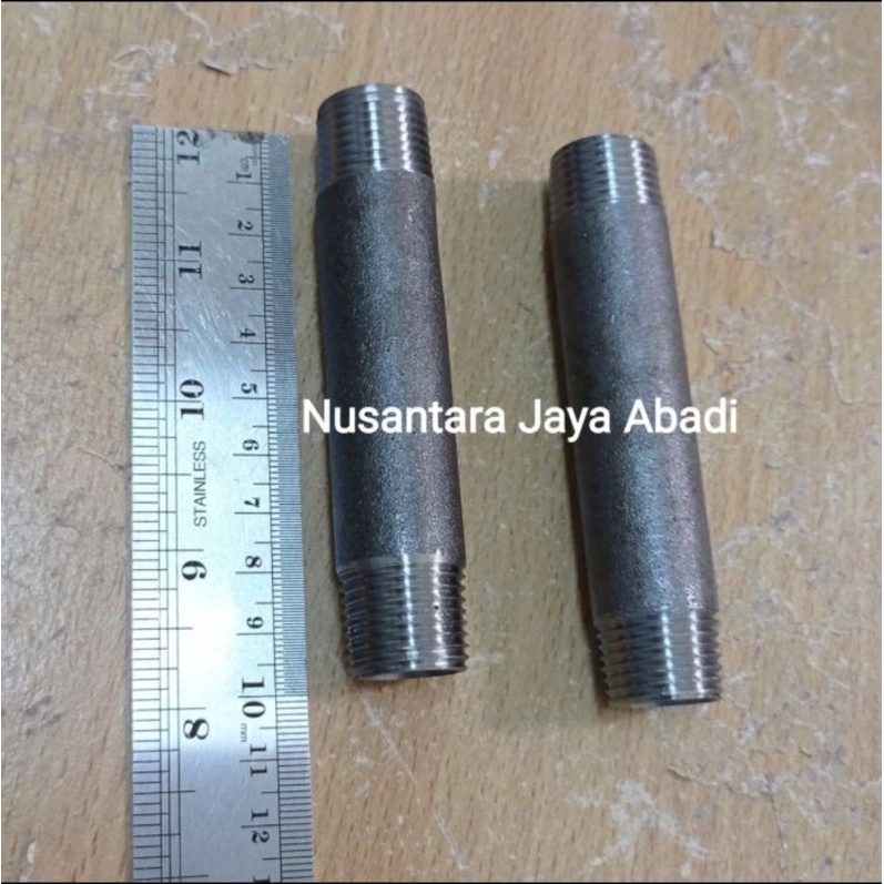 Jual Pipa Nepel Incian Besi 10 cm 1 " inchi DN 25 | Shopee Indonesia