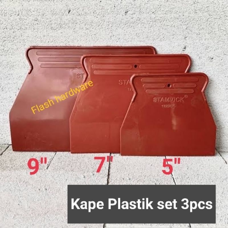 Jual PAKET SET Kape plastik pvc dempul stamvick set 3pcs ( 5", 7", 9 ...