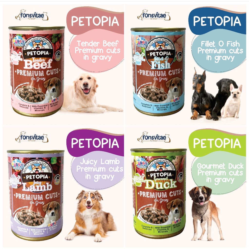 Jual PETOPIA DOG PUPPY 415GR wet food PREMIUM CUTS - Makanan Basah ...