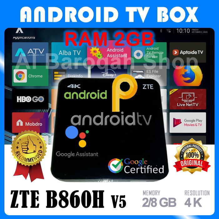 Jual STB ANDROID TV BOX ZTE 4K B860H V5 RAM 2GB INTERNAL 8GB UNLOCK FULL APLIKASI ANDROID PIE ...