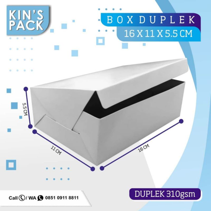Jual Dus Polos 16 x 11 x 5.5 Box Kotak Kue Snack Roti Kardus Duplex ...