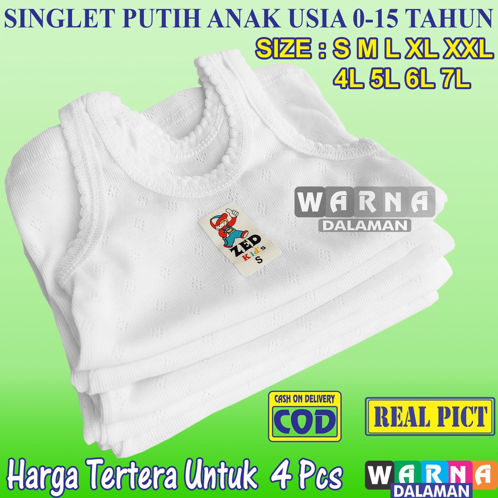 Jual 6 Pcs Singlet Putih Anak Perempuan dan Laki Laki Usia 0-15 Tahun ...