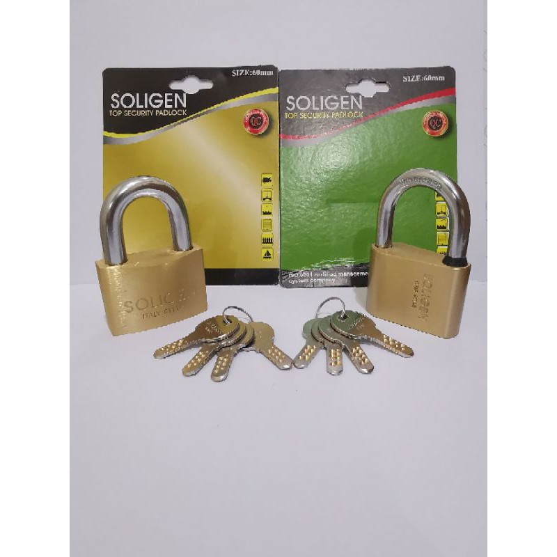 Jual Gembok Soligen Per 60 mm Pendek Kuningan Computer Key | Shopee ...