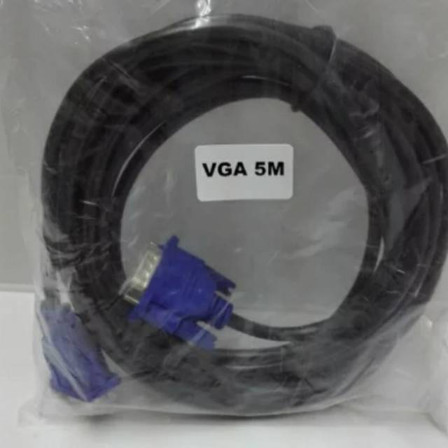 Jual EM kabel Vga 5M kabel conector 5 meter | Shopee Indonesia