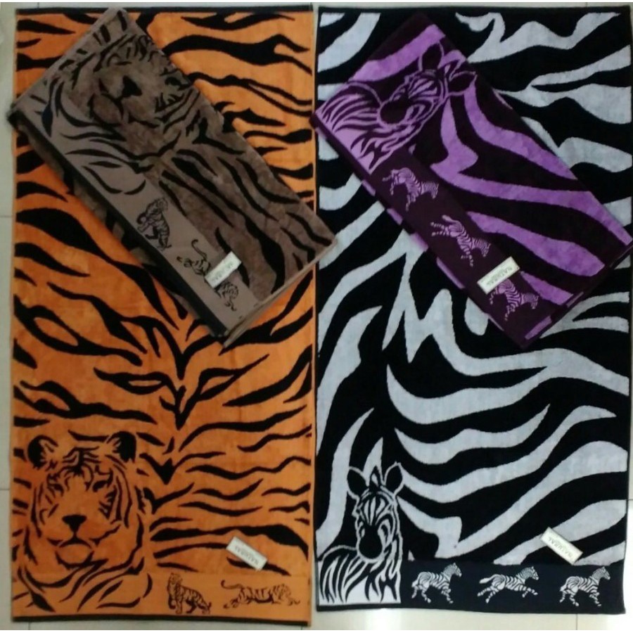Jual Handuk mandi Natural Animal Zebra Tiger Jerapah bahan katun Lembut ...