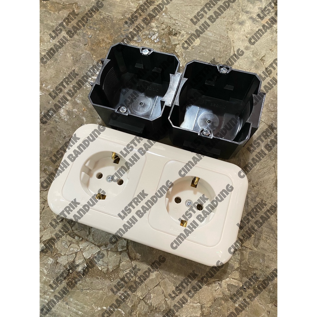 Jual PANASONIC Stop Kontak + Stop Kontak Wide Series WEJP 11322-7 ...