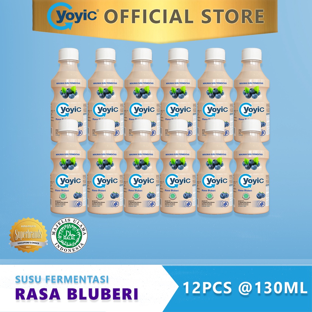 Jual Yoyic Susu Fermentasi Rasa Blueberi 130ml x 12pcs | Shopee Indonesia