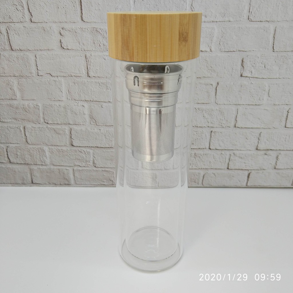 Jual Botol Minum Infuse Water Kaca Dual Layer Dua lapis 350 ml | Shopee ...