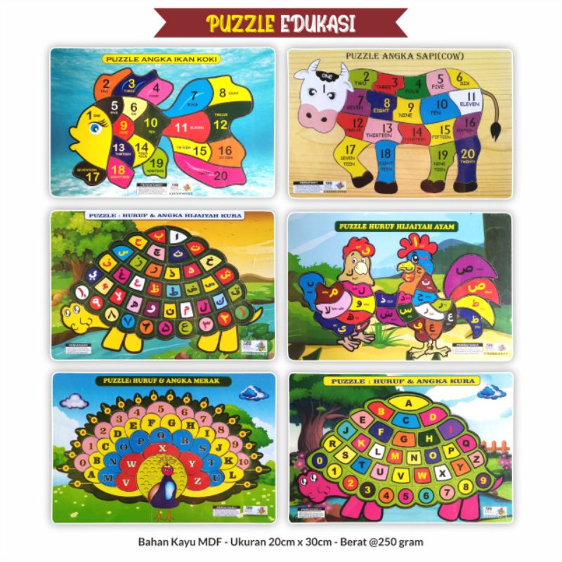 Jual Promo!! Termurah Mainan Edukasi Anak Puzzle Kayu - Huruf Hijaiyah ...