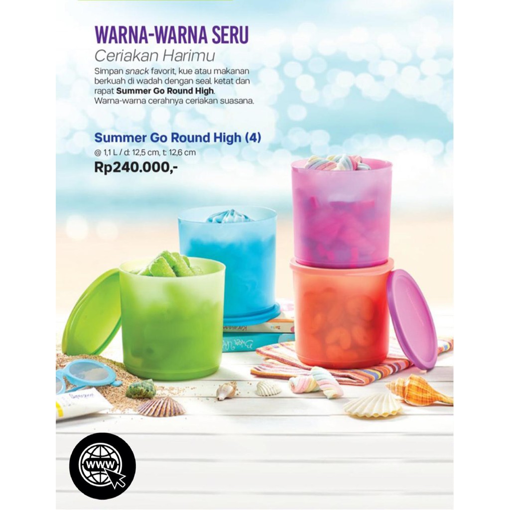 Jual TUPPERWARE - Summer Go Round High Set (4pcs) | Shopee Indonesia