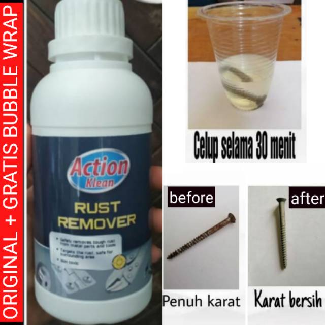 Jual cairan pembersih karat besi & logam ACTION KLEAN Cleaner Rust Remover penghilang stainless ...