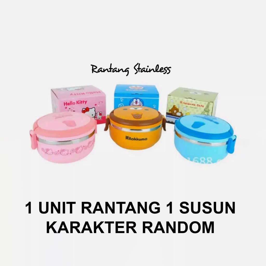 Jual Rantang Karakter 1 Susun Stainless RANDOM Lunch Box Rantang Piknik ...