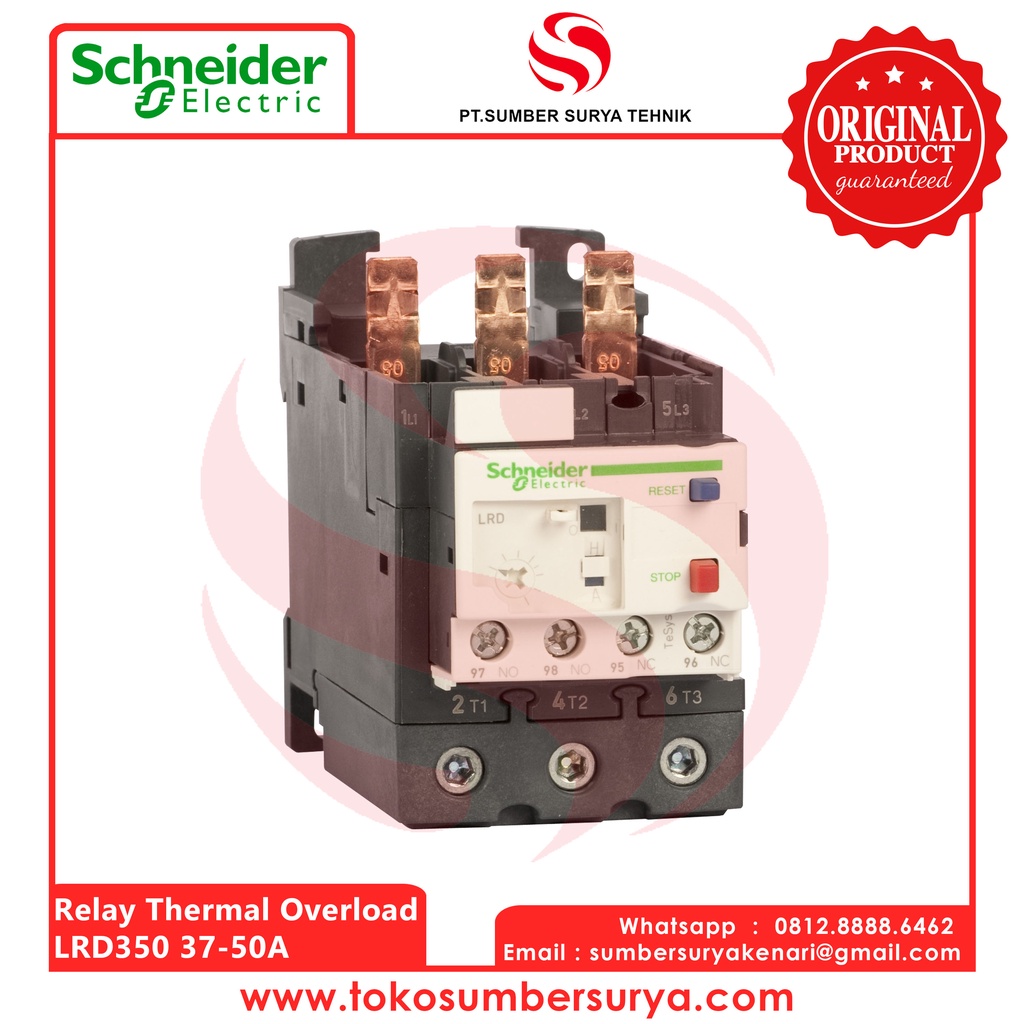 Jual Relay Thermal Overload 37A - 50A Saklar Listrik ON OFF LRD350 SNI ...