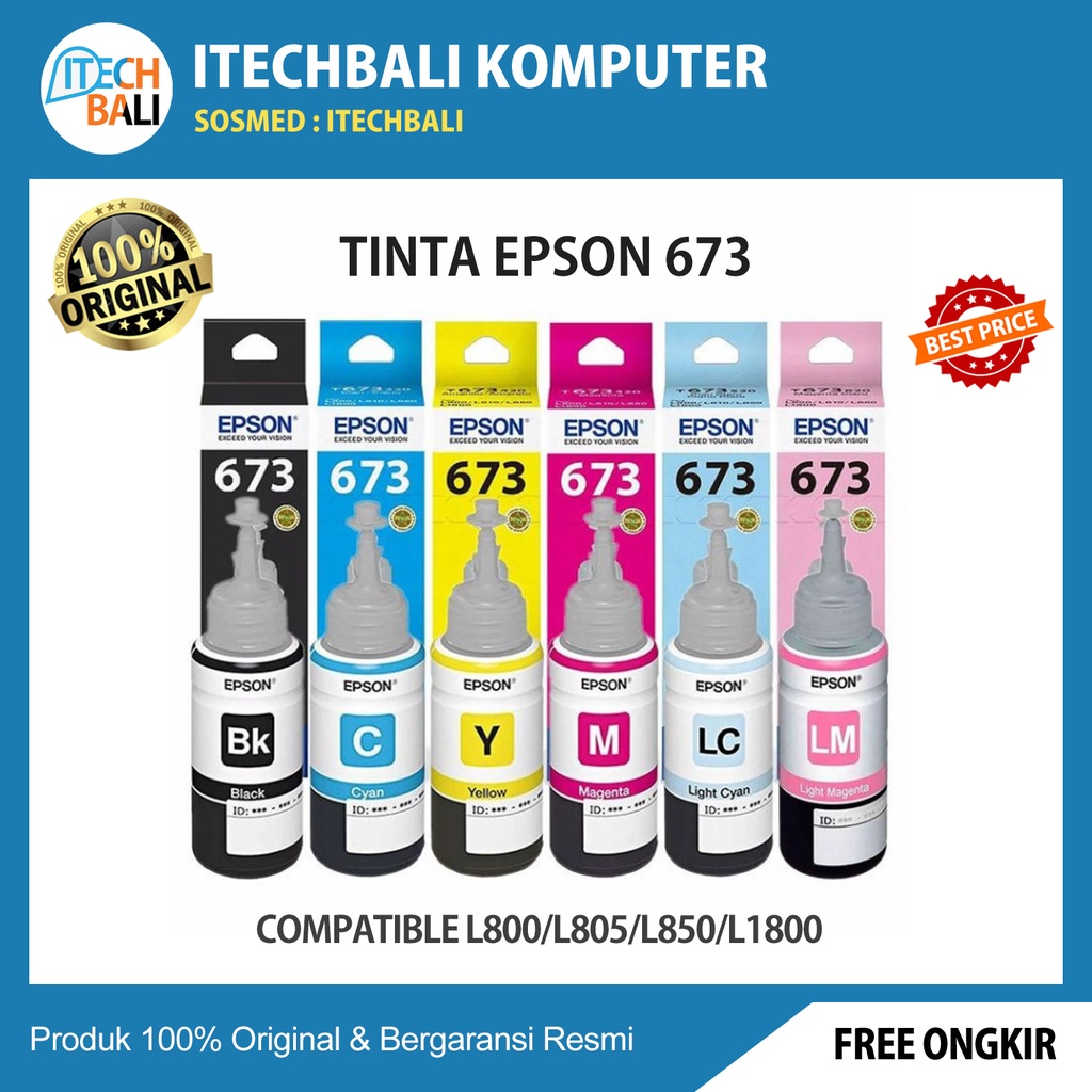 Jual Tinta Epson 673 Original Tinta Asli Epson T673 Per Botol ...
