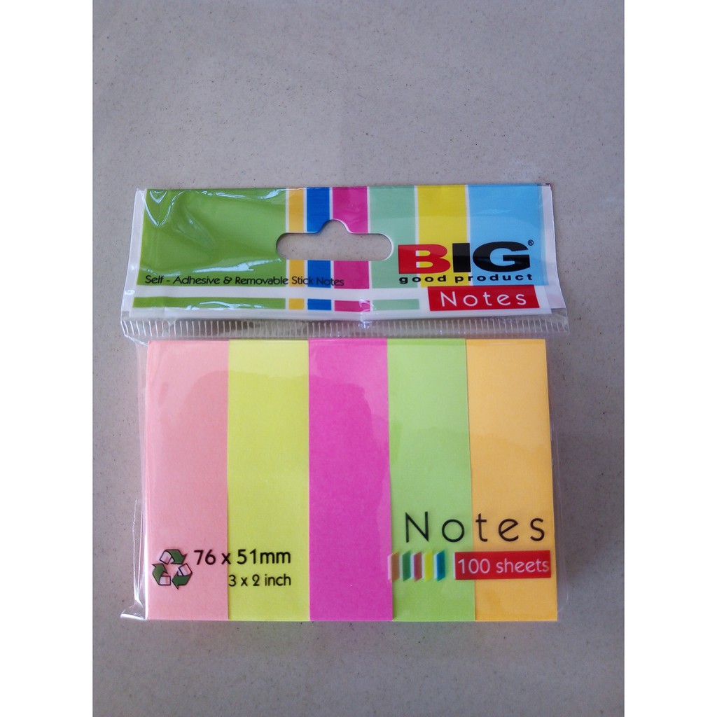 Jual STICKY NOTES | POST IT BIG 76 x 51mm ( 5 Warna ) 100 Sheets ...