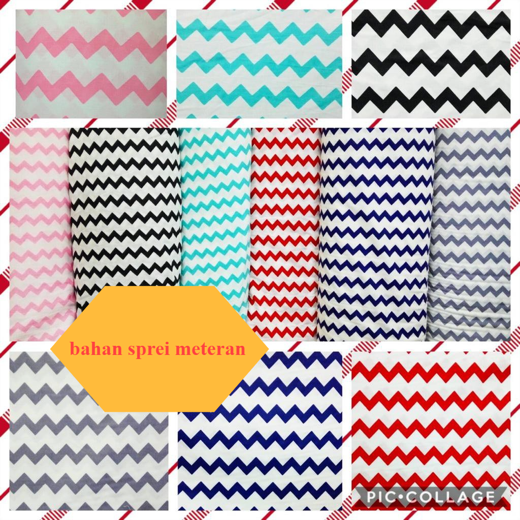 Jual Bahan Kain Sprei Katun CVC | Motif Retro / zigzag | Katun Star ...