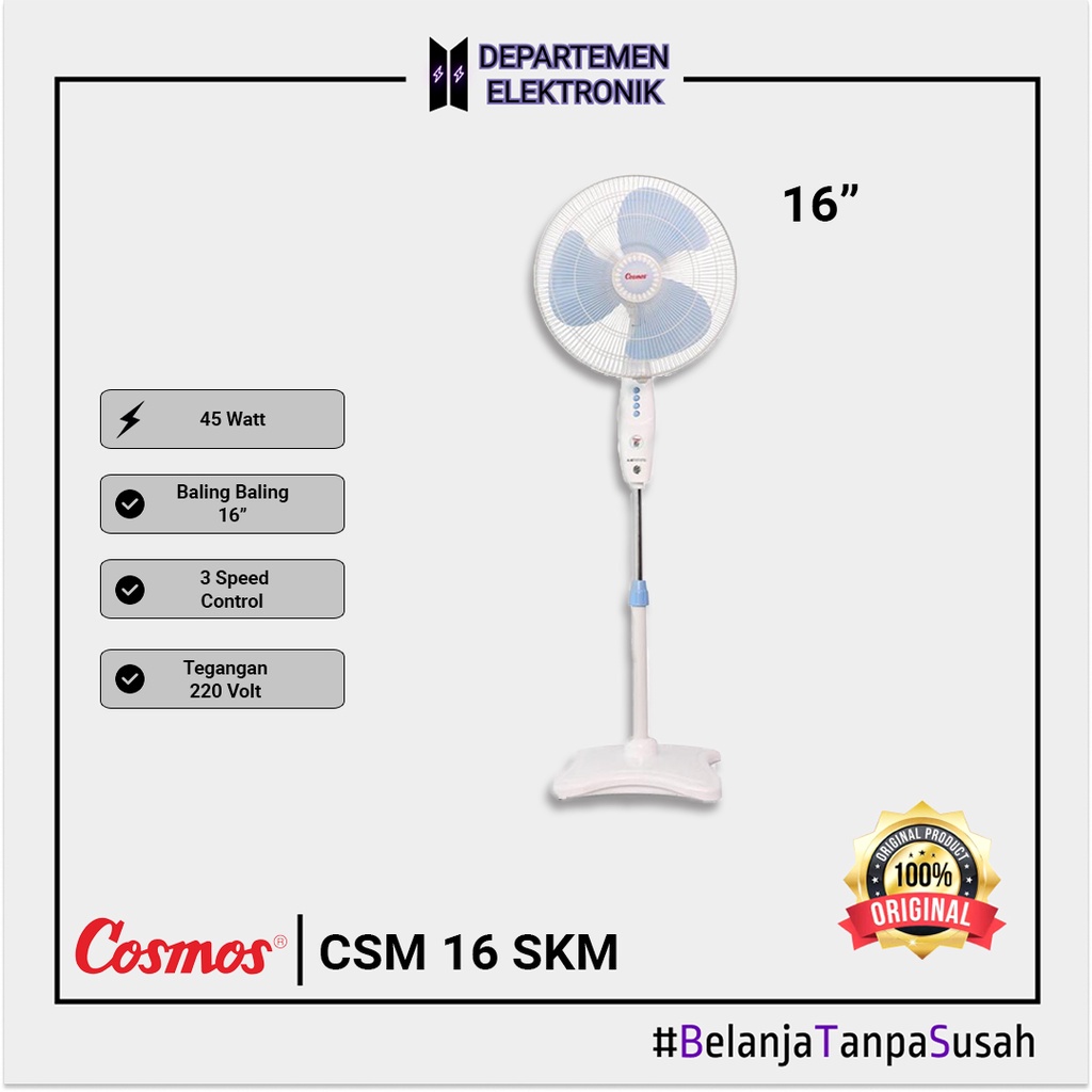 Jual Cosmos 16 SKM – Stand Fan / Kipas Angin Berdiri 16 inch MURAH BANGET / GARANSI RESMI ...