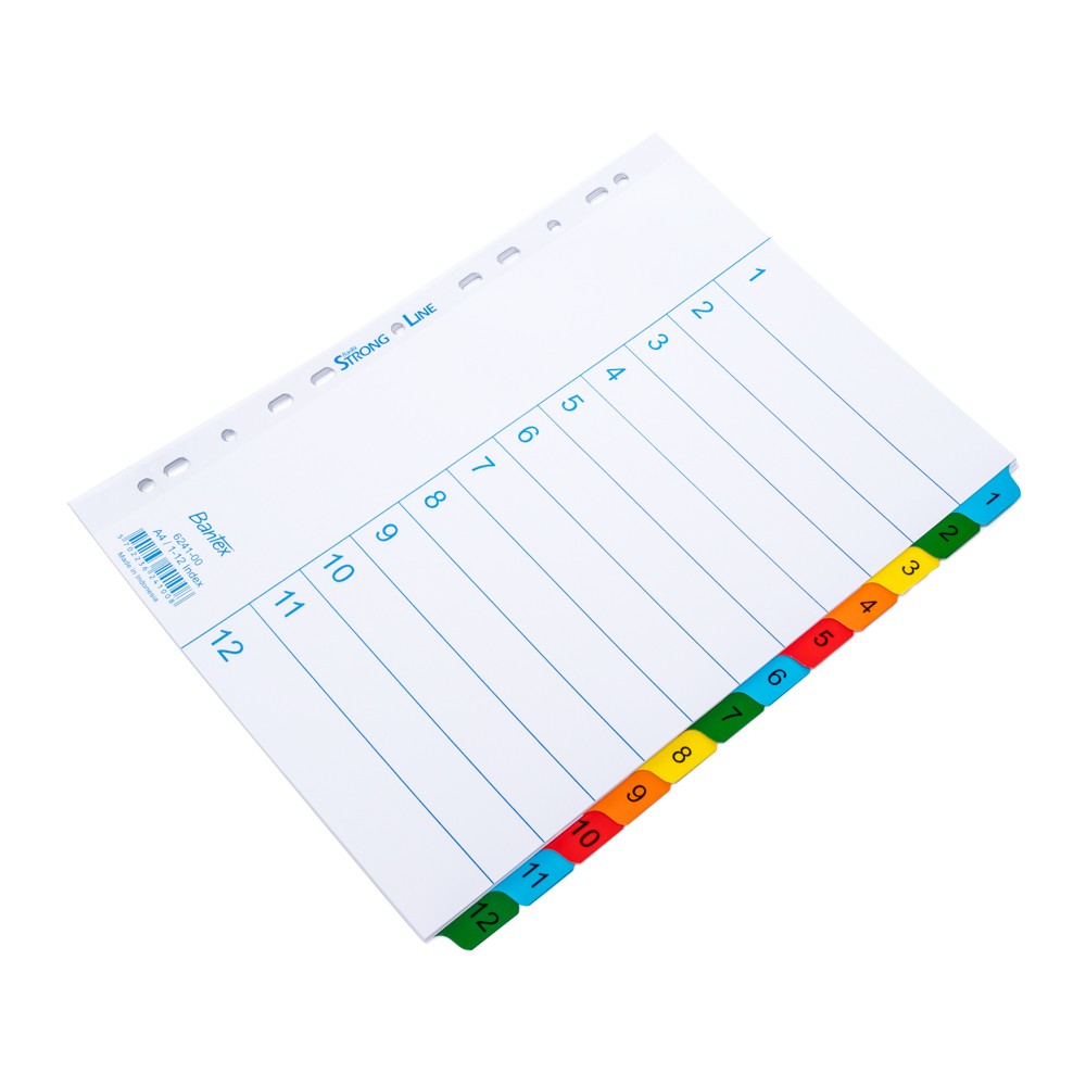 Jual Bantex Divider Pembatas Binder Ordner A4 12 Lembar Index Numeric ...