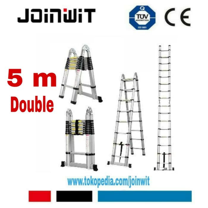 Jual Tangga Lipat Aluminium Teleskopik 5M Double Telescopic 5 M ...