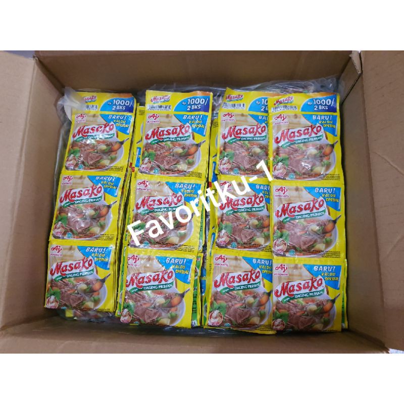 Jual MASAKO Kaldu Sapi 10 gr. 1 Renteng Isi 12 Sachet. | Shopee Indonesia