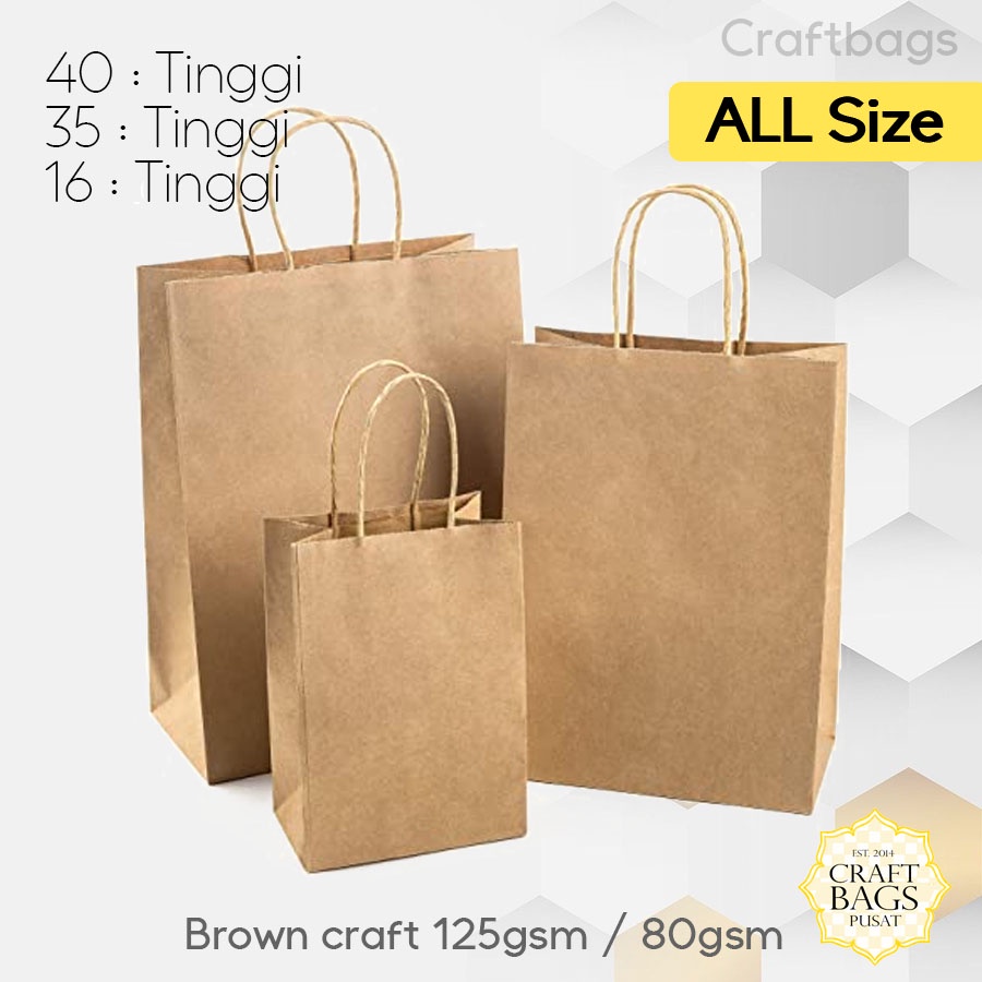 Jual Paper bag coklat polos All Size / Paper bag kado souvenir wedding ...