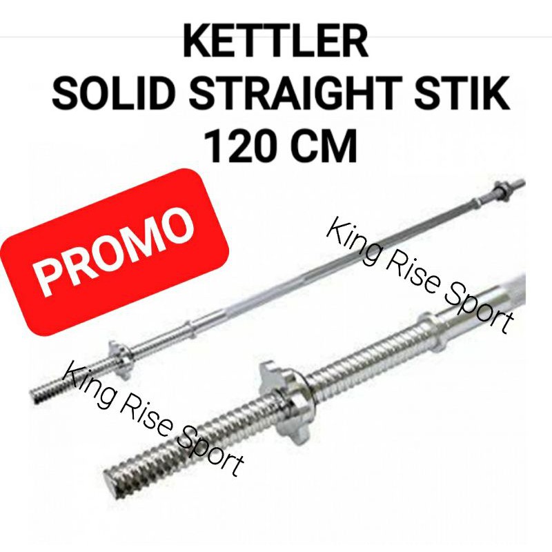 Jual KETTLER Solid Threaded Barbell Bar 47" 30mm/ Stik Barbel Lurus 120 ...