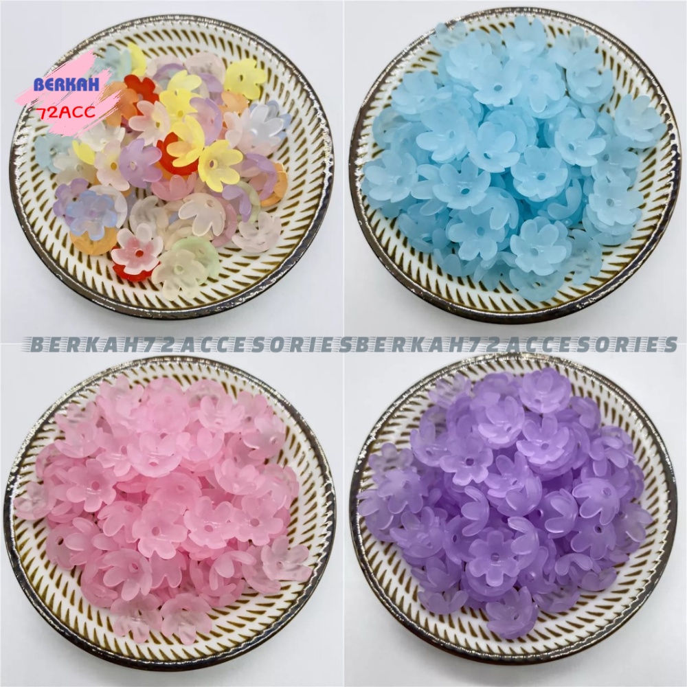 Jual [ 25 pcs ] Manik Manik Mote Kelopak Bunga Ice Doff Mote Bahan ...