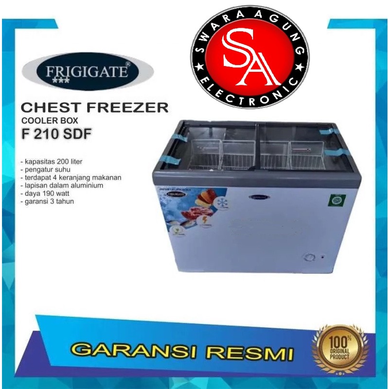 Jual Sliding Flat Door Freezer 200 Liter Frigigate Type: F-210SDF ...