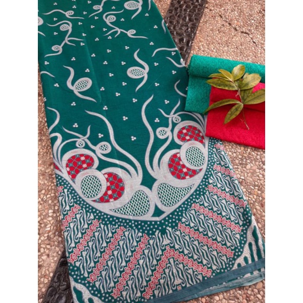 Jual KAIN BATIK WARNA HIJAU IJO BATIK PRINT TOSCA SERAGAM BRIDESMAID ...