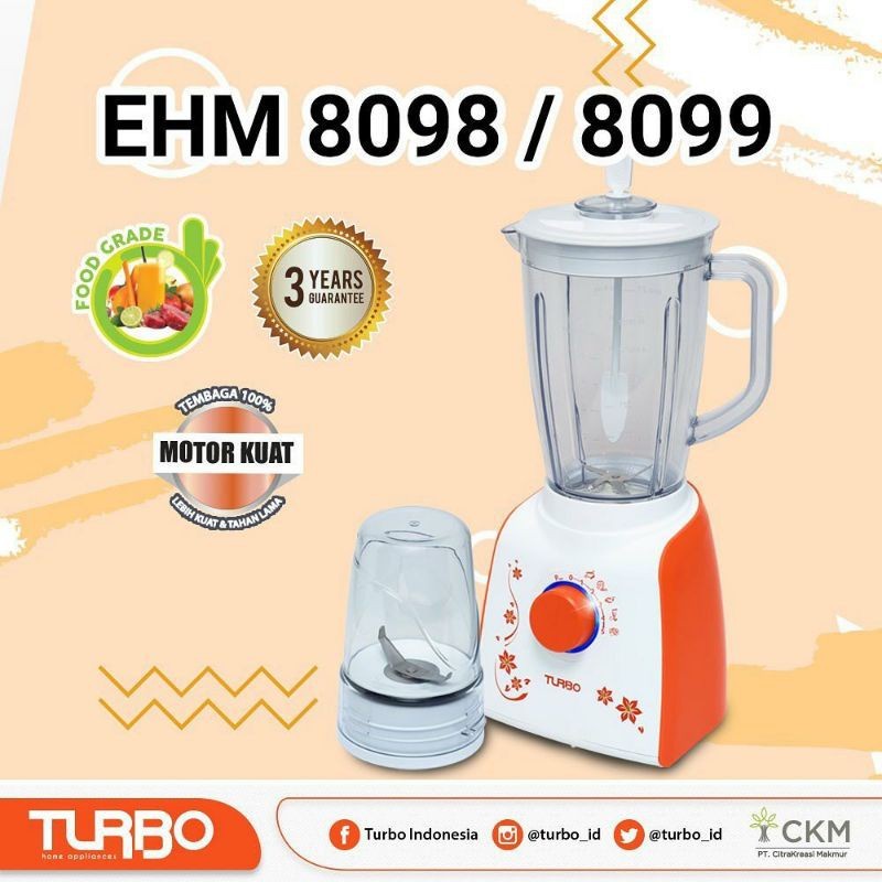 Jual BLENDER TURBO EHM-8098 KACA / EHM-8099 PLASTIK | Shopee Indonesia
