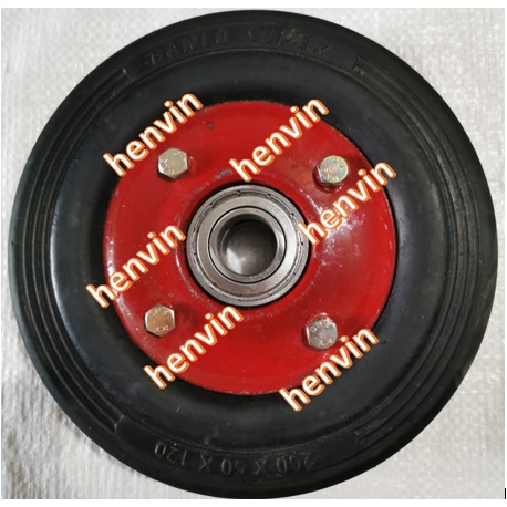 Jual Banlo 8 inchi roda lori roda troli ban mati double bearing lubang ...