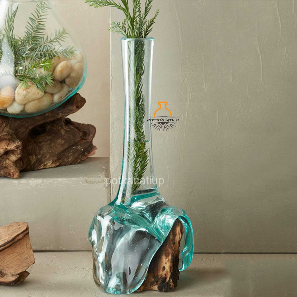 Jual VAS BUNGA KACA UNIK V20 GLASSWOOD potkacatiup | Shopee Indonesia