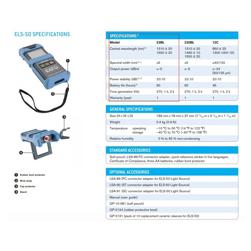 Jual EXFO OPTIC POWER METER OPM EPM-53 DAN OPTICAL LIGHT SOURCE OLS ELS ...