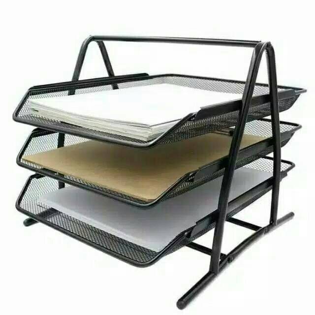 Jual Rak Dokumen Kertas Elevated Tray Besi 3 Susun / Jala Jaring ...