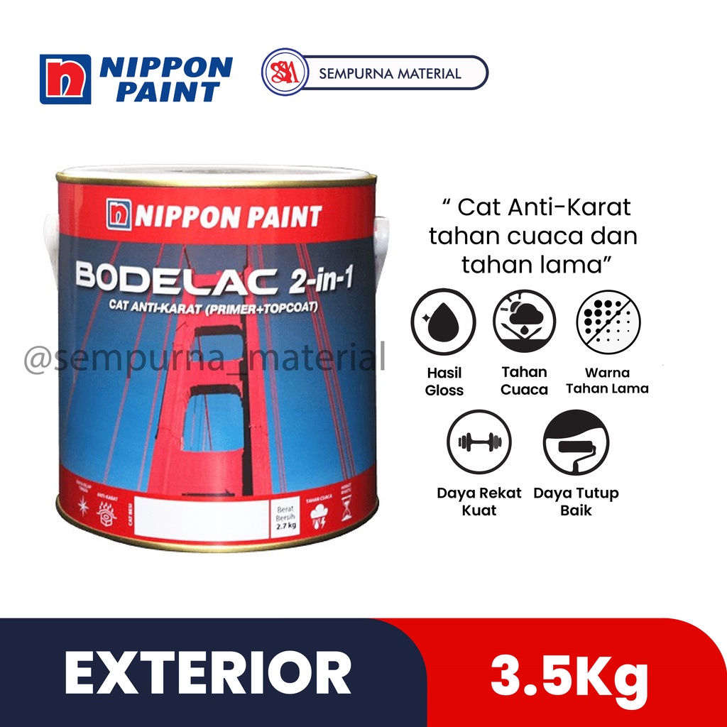 Jual Cat Minyak Nippon Paint Bodelac 2 in 1 2.5 Liter | Shopee Indonesia