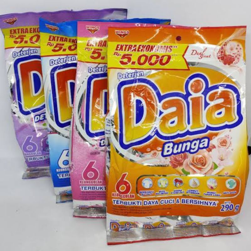 Jual [ 2 pcs ] DAIA DETERGEN ALL VARIANS 245 gr | Shopee Indonesia