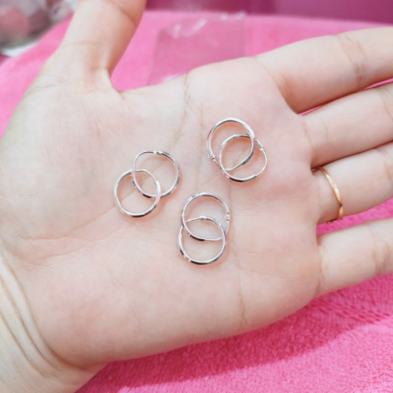 Jual ANTING BULAT POLOS ANAK PERAK ASLI 925 LAPIS EMAS | Shopee Indonesia