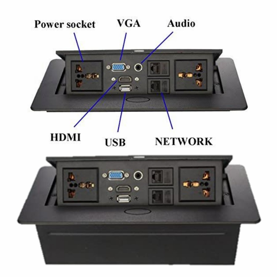 Jual Floor Socket Lantai Meja Power Listrik,Usb,Lan Network,Hdmi,Mic ...