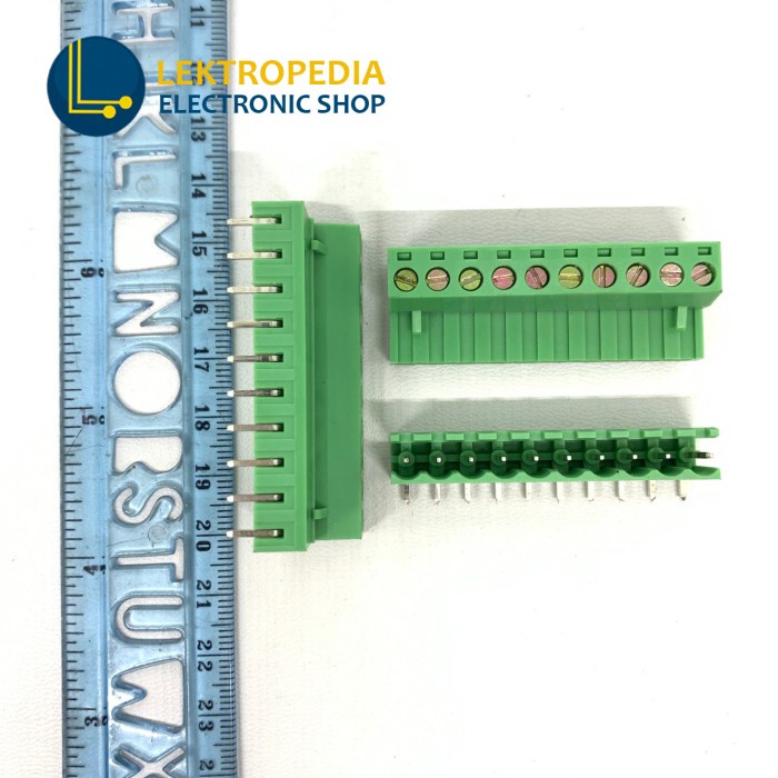 Jual Terminal Blok 10p 10 pin 5.08mm Tekuk 2EDG 2EDGR Plugable Connector Konektor Hijau PCB ...