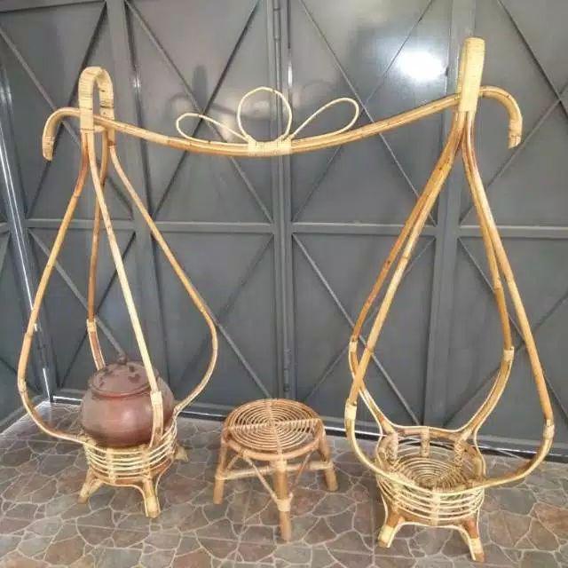 Jual Pikulan angkringan dawet GERAISURYA keranjang kerodong rotan set ...