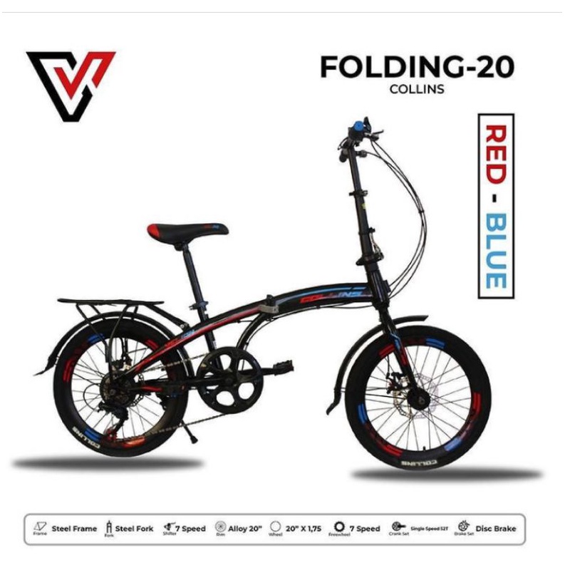 Jual SEPEDA LIPAT 20 VELLION FOLDING COLLINS | Shopee Indonesia