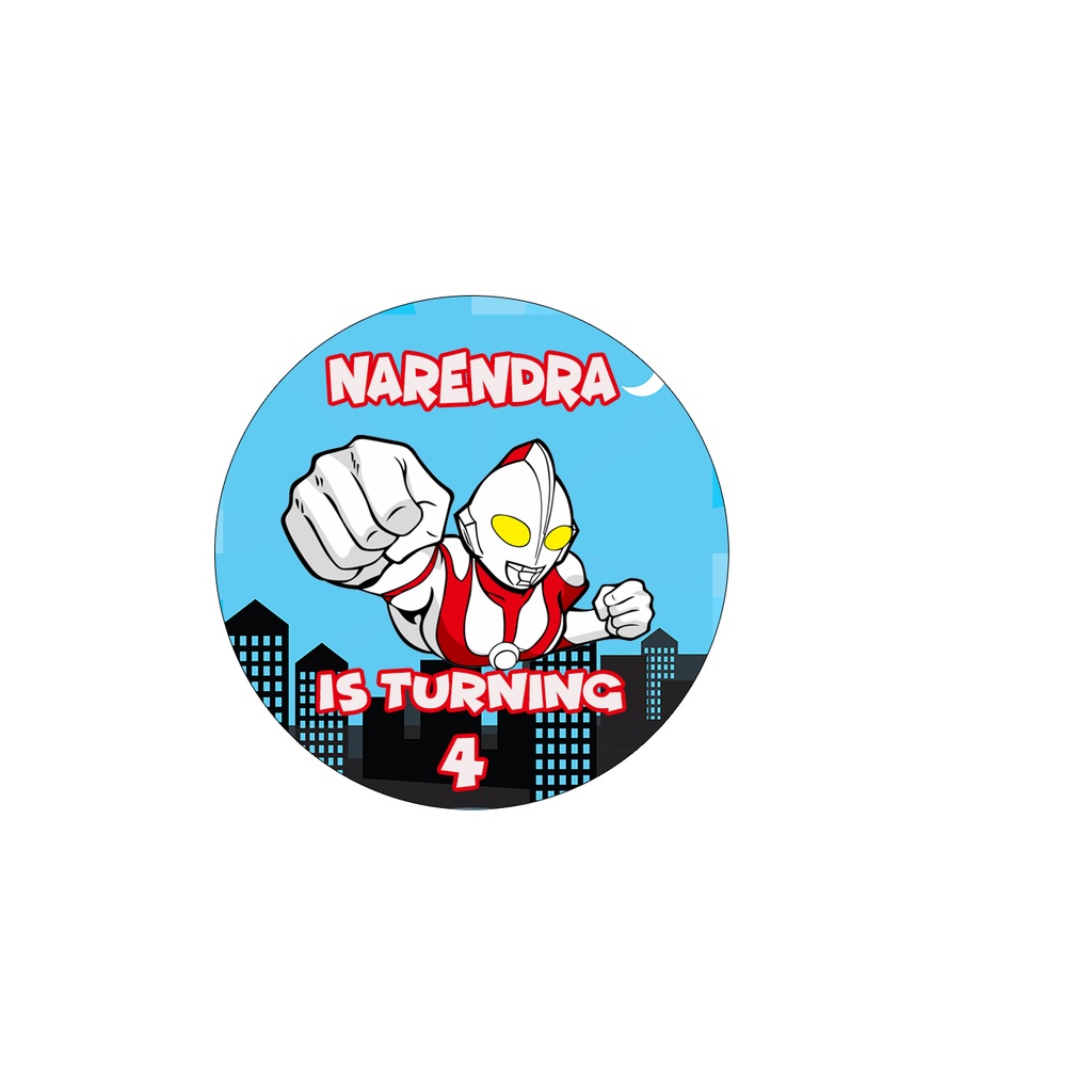 Jual custom sticker birthday ulang tahun bento tema ultraman | Shopee ...