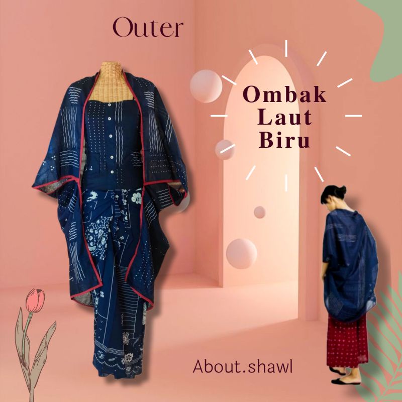 Jual Outer Ombak laut biru lis Merah Sejauh Mata Memandang | Shopee ...