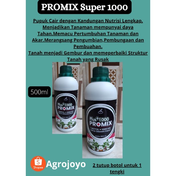 Jual PROMIX PLUS 1000 PUPUK CAIR (500ml) | Shopee Indonesia